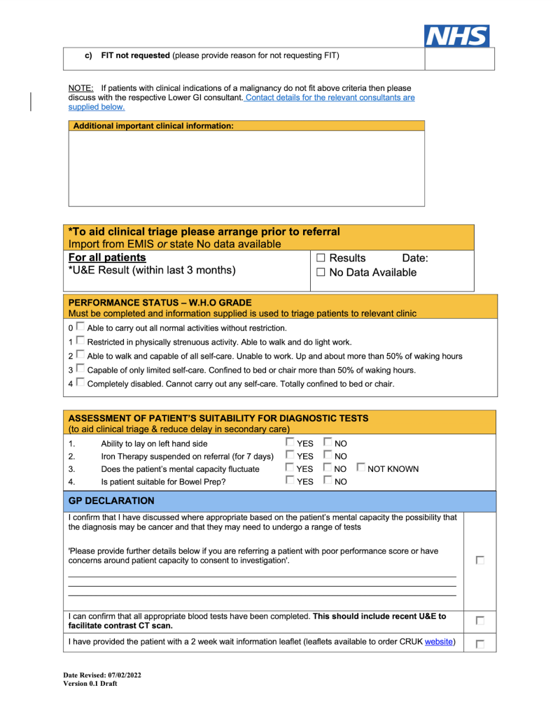 Lower GI 2WW – GP Gateway