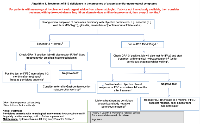 B12 and Folate Testing – GP Gateway