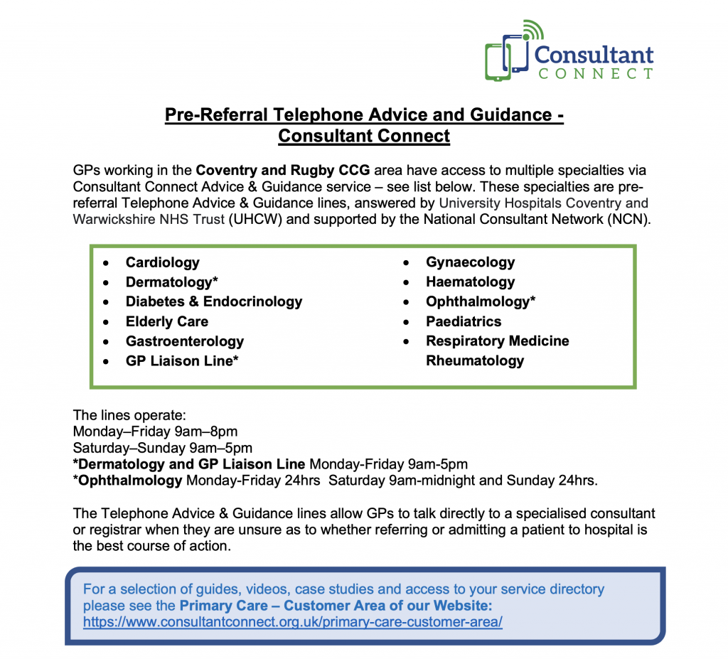 Advice & Guidance from Secondary Care – GP Gateway
