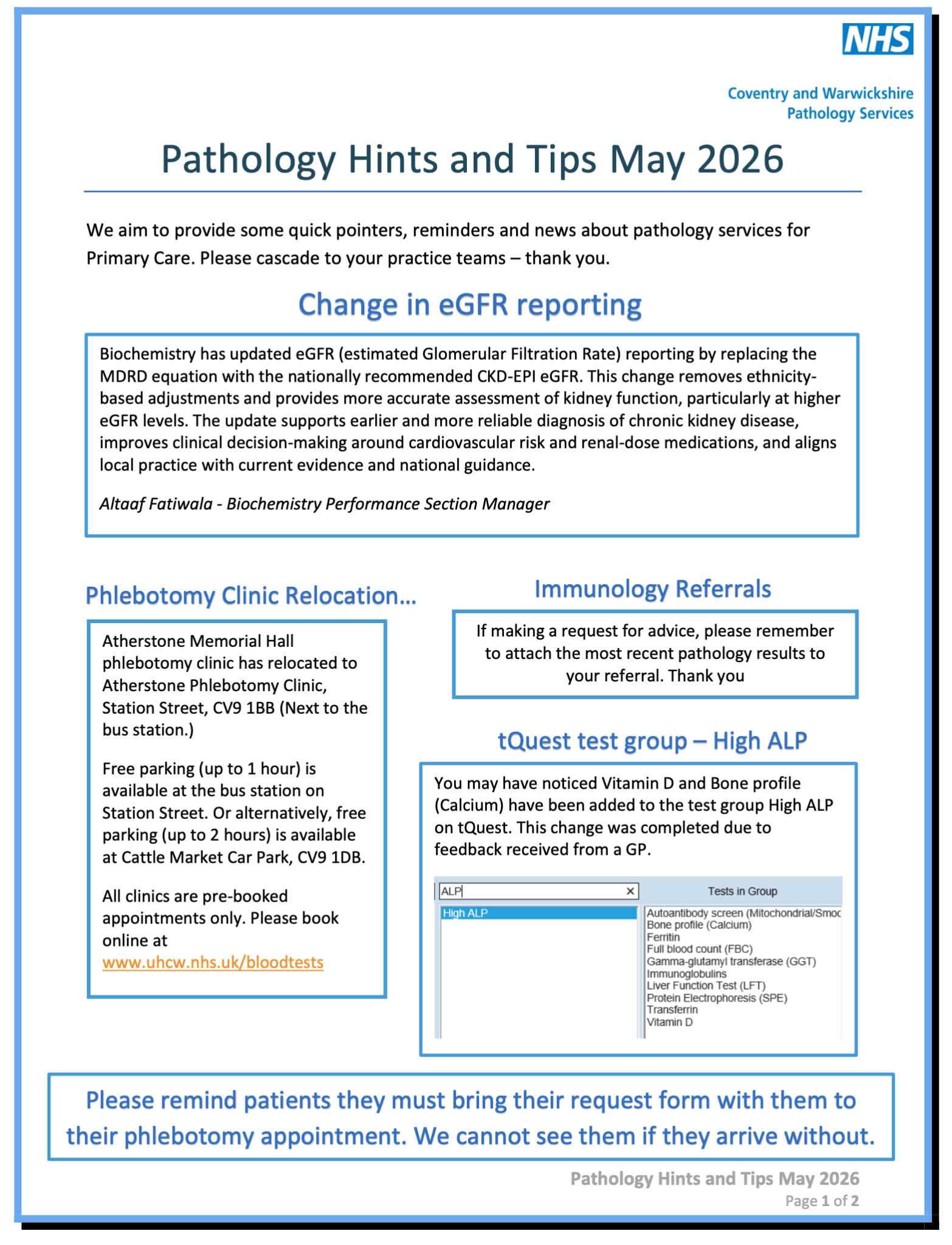Pathology Services & Blood Sciences – GP Gateway