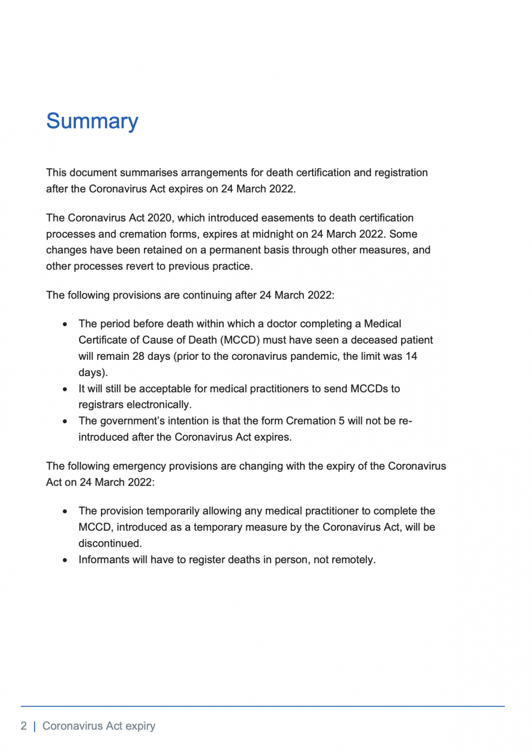 Death Certification & Cremation Forms (Arrangements from 25 March 2022 ...
