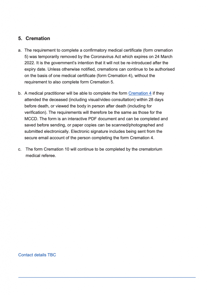 Death Certification & Cremation Forms (Arrangements from 25 March 2022 ...