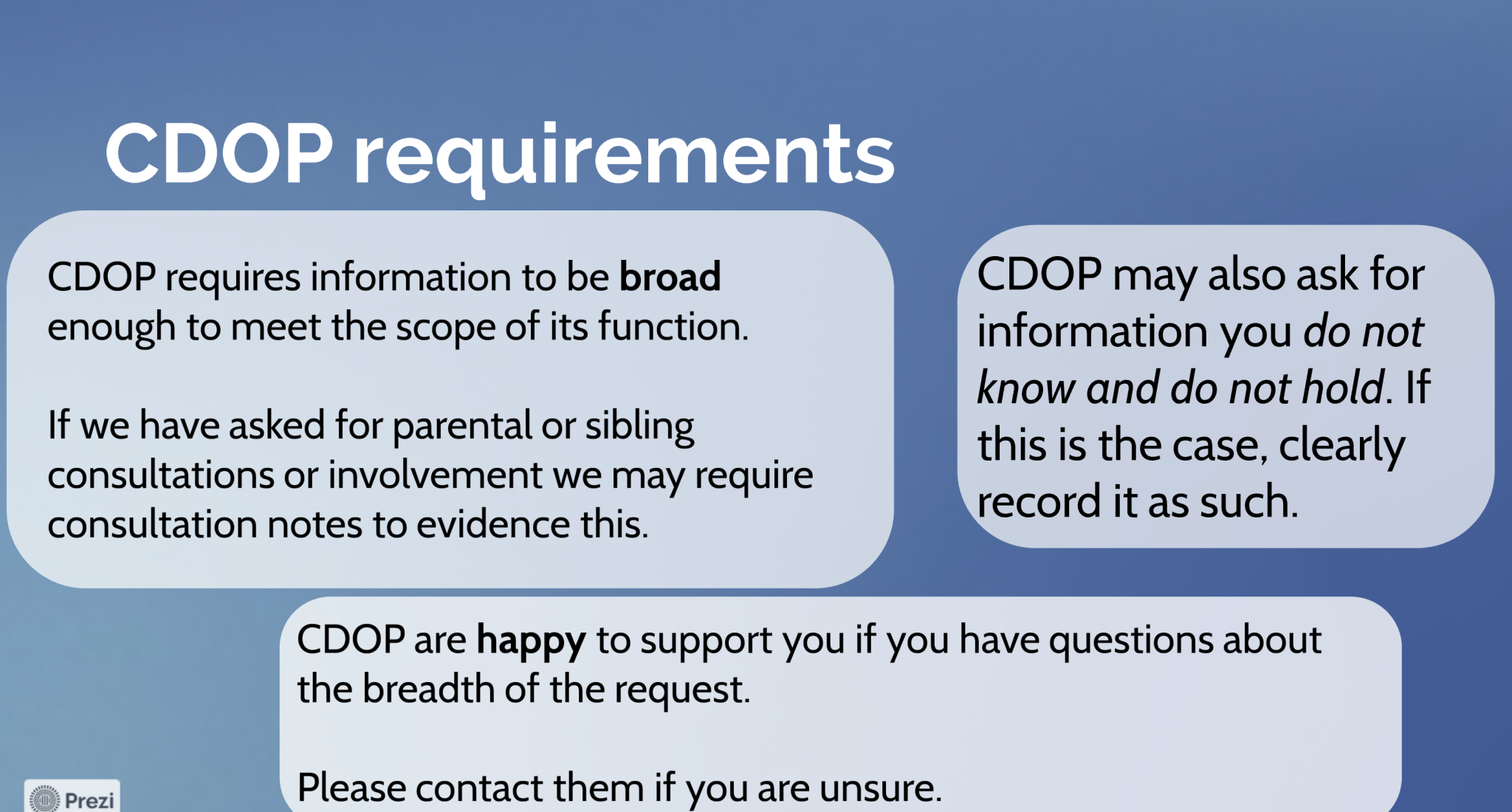Child Death Overview Panel CDOP – GP Gateway