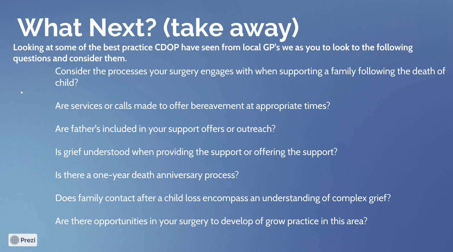 Child Death Overview Panel CDOP – GP Gateway