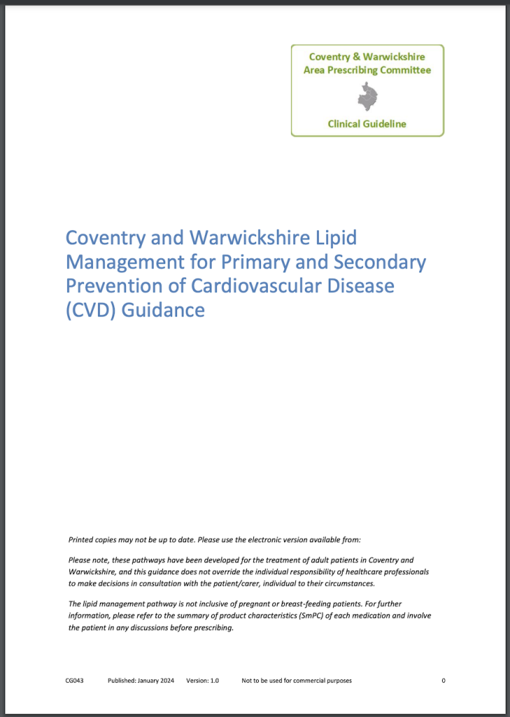 Lipid Management Pathway (Coventry & Warwickshire) – GP Gateway