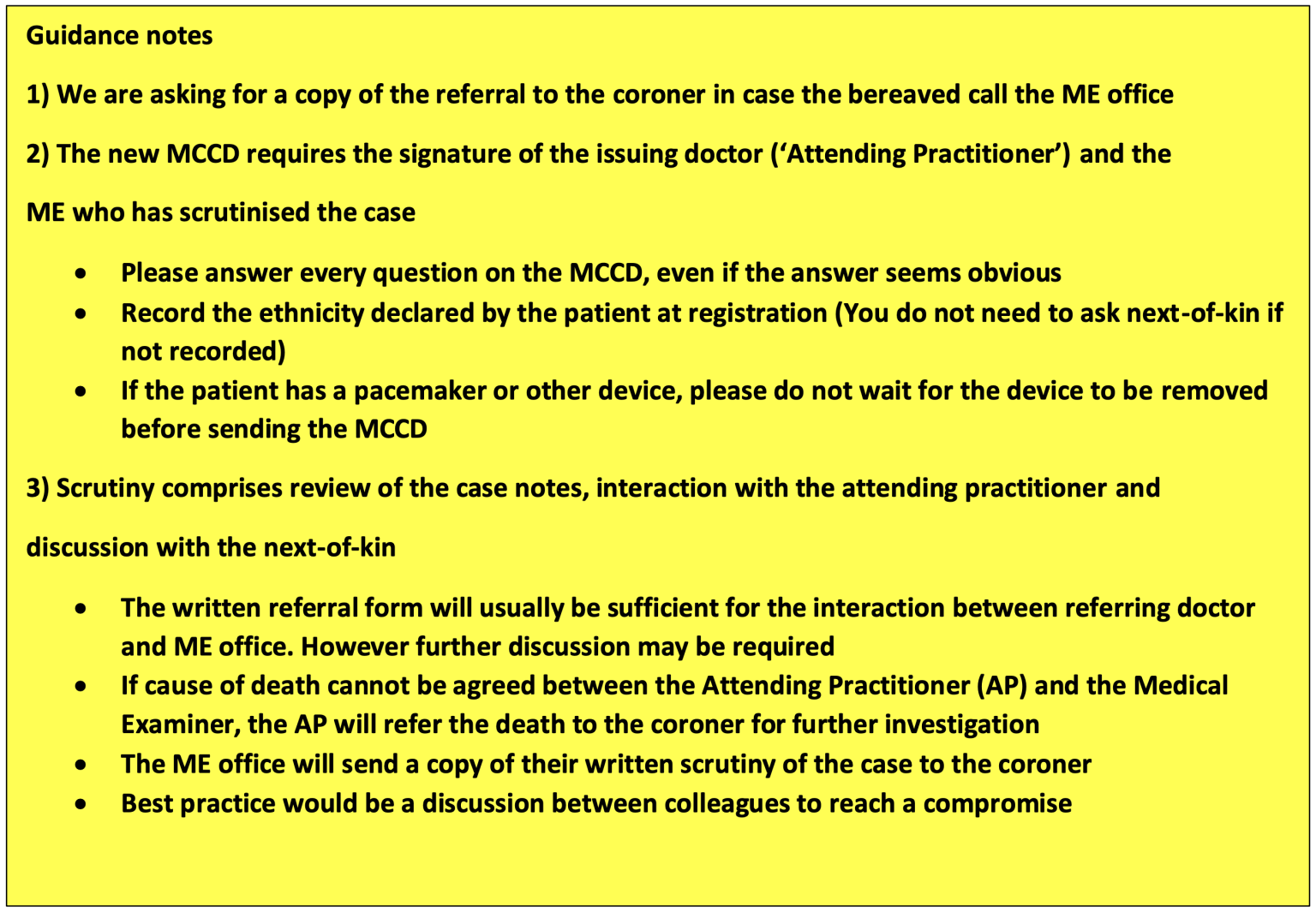 The National Medical Examiner Scheme. Death Certification MCCDs ...